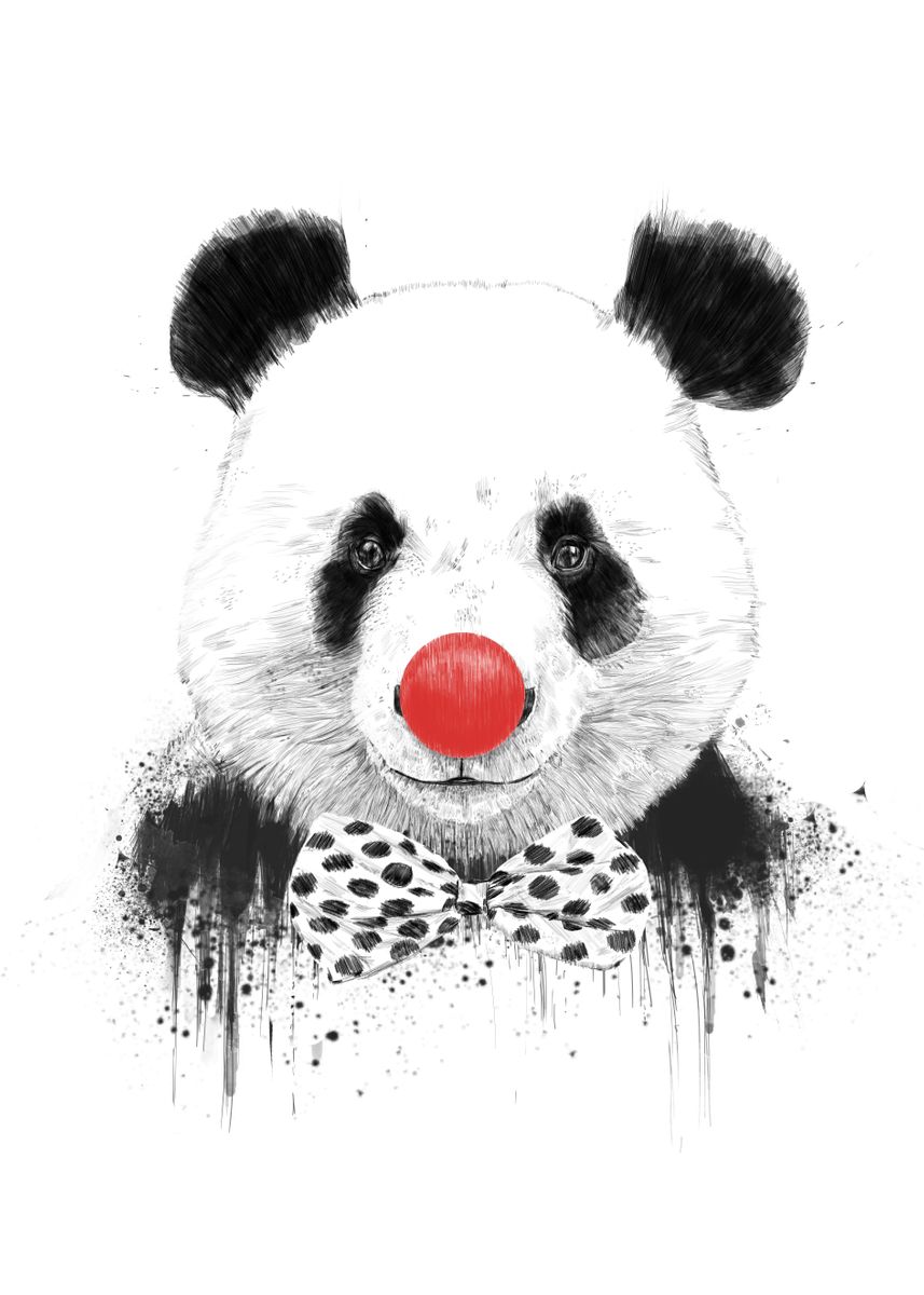 'Clown panda' Poster, picture, metal print, paint by Balazs Solti ...