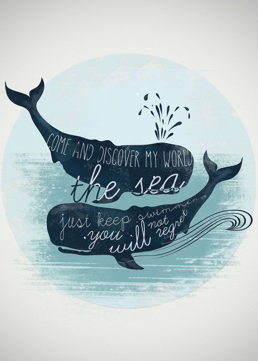 'Moby Whale' Poster, picture, metal print, paint by Paolo Niutta | Displate