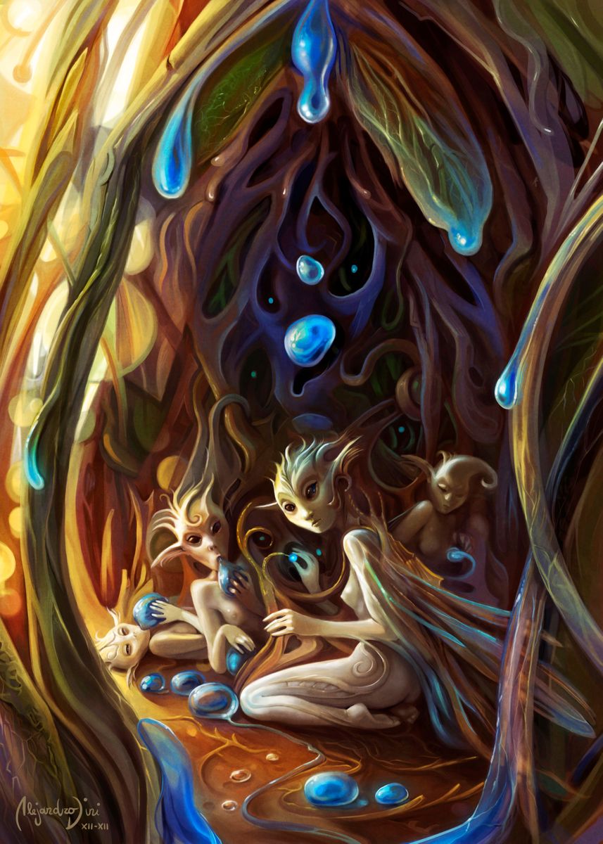 'Blue Seeds' Poster, picture, metal print, paint by Alejandro Dini ...