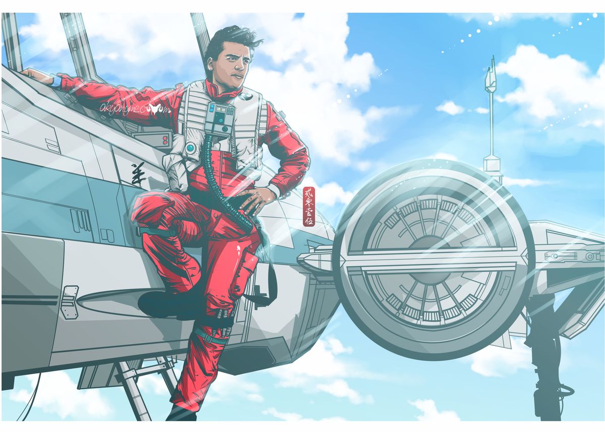 'Pilot Poe Wing Episode VII' Poster by akyanyme dotcom | Displate