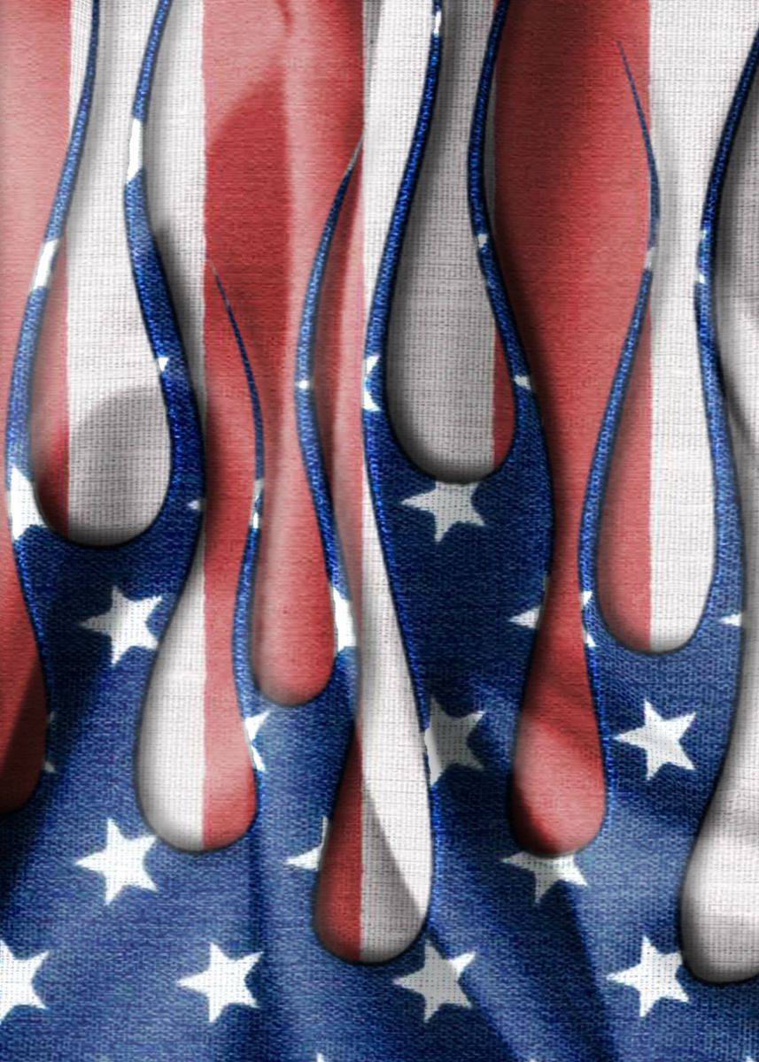 'American Flag Flames, made with love.' Poster, picture, metal print ...