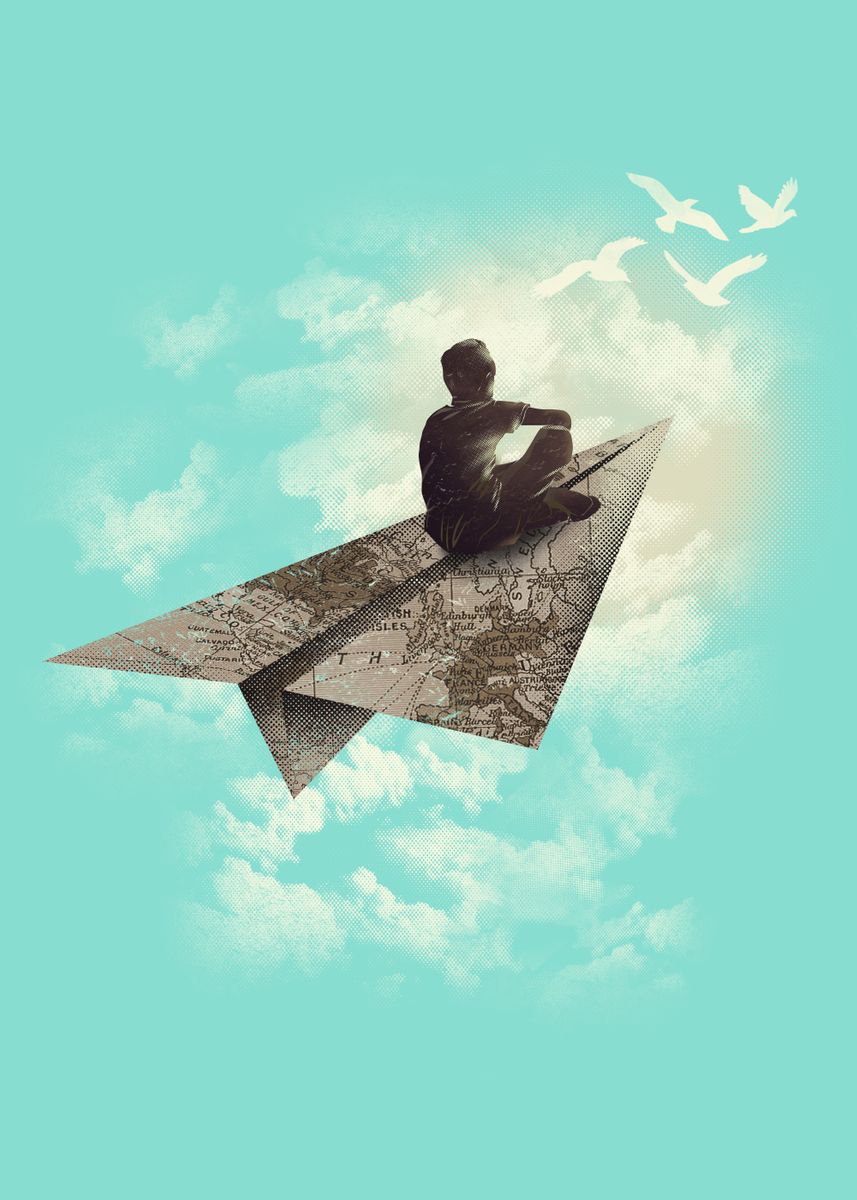 'Paper Aeroplane' Poster, picture, metal print, paint by Dan Fajardo ...