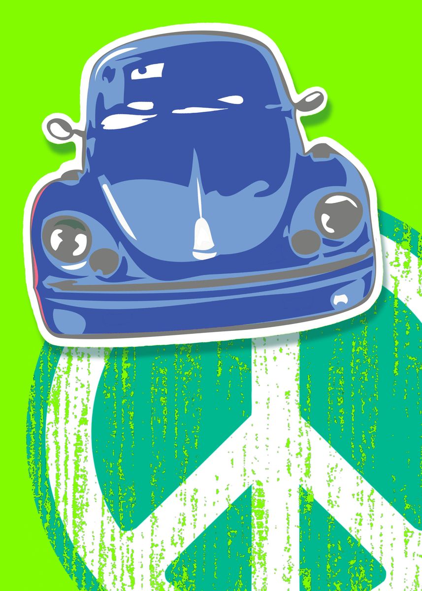 'Blue on Green Peace' Poster, picture, metal print, paint by Alan Hogan ...