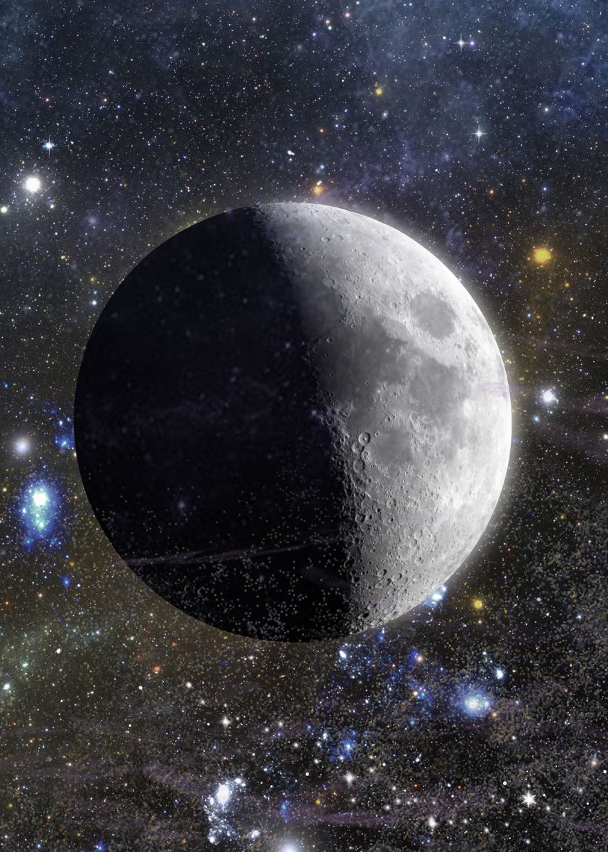 'Moon nº 2' Poster, picture, metal print, paint by Eva Nev | Displate