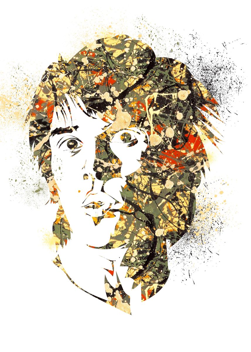 'Jackson Pollock inspired Ian Brown - Stone Roses' Poster, picture ...