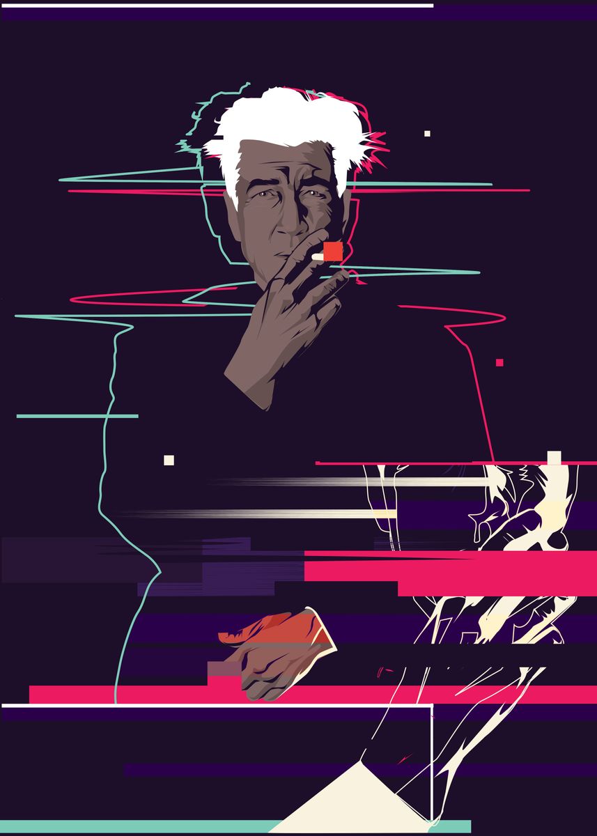 'David Lynch - Glitch art' Poster, picture, metal print, paint by ...