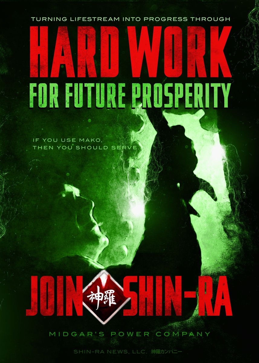 'Final Fantasy VII inspired Join Shin-Ra Propaganda Post ... ' Poster ...