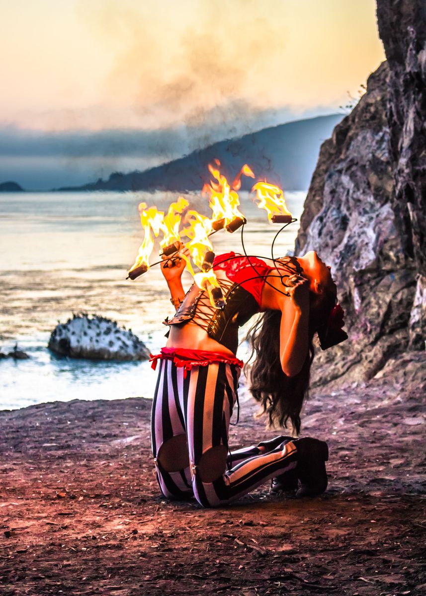 'Fire Cave Model: Deri Candice Lasher' Poster, picture, metal print ...
