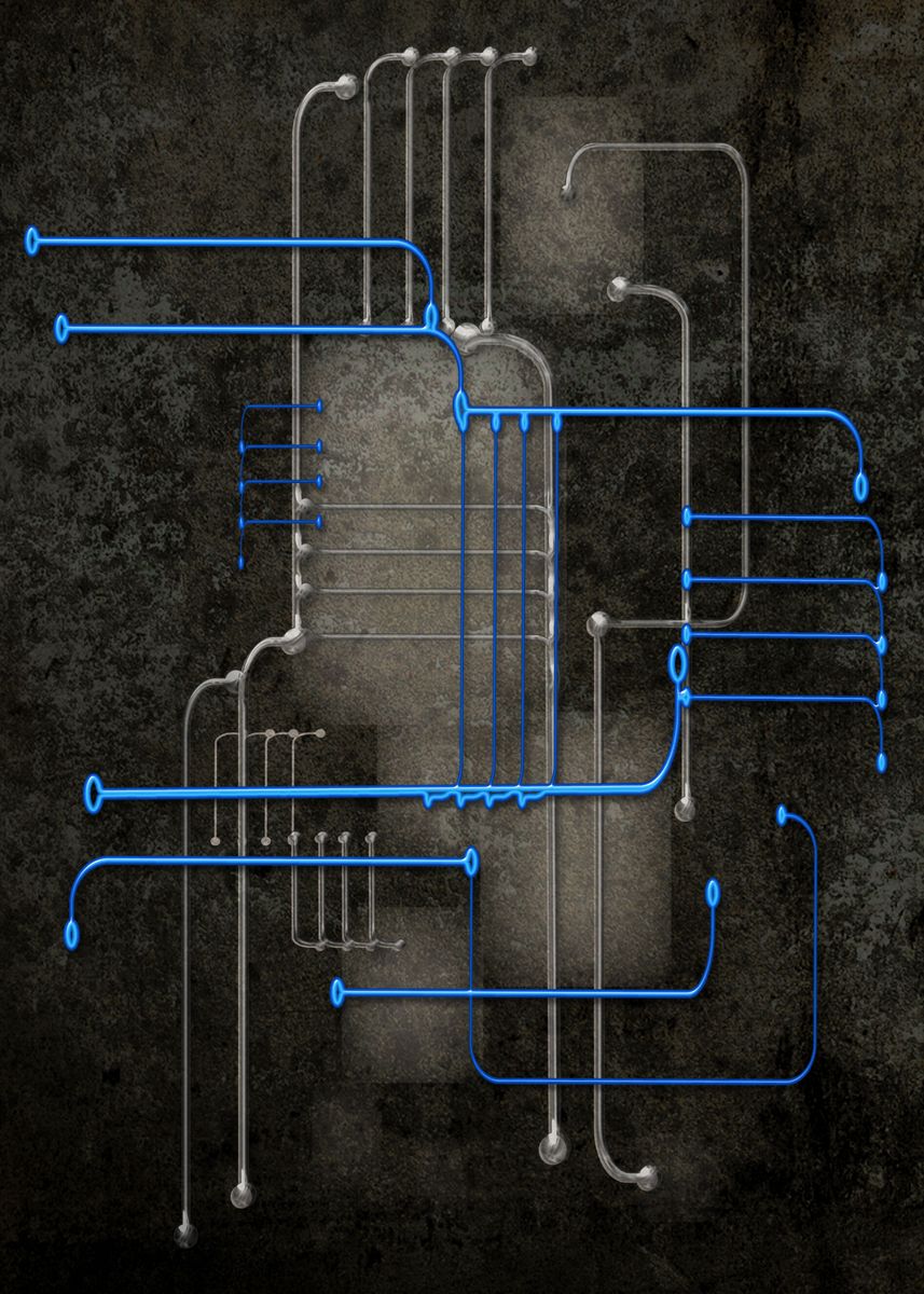 'Techno Grunge Abstract' Poster, picture, metal print, paint by aRT ...