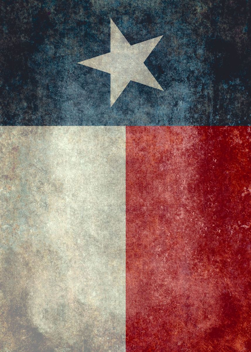 'The lone star state flag of texas with my vintage treat ... ' Poster ...