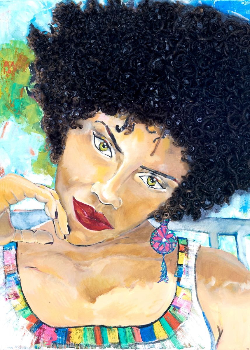 'Curly' Poster, picture, metal print, paint by Snezhanka Zheleva | Displate