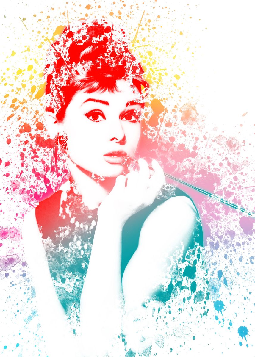 'Audrey Color' Poster, picture, metal print, paint by Renee ar | Displate
