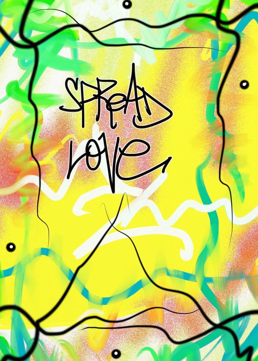 'Spread Love' Poster, picture, metal print, paint by Vincent J Newman ...