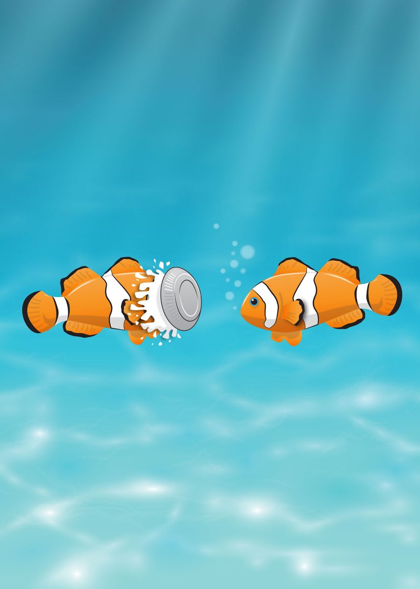 'Clown fish' Poster, picture, metal print, paint by Alexandre Ibáñez ...