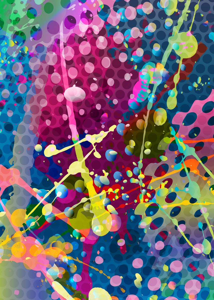 'Intuitive Action' Poster, picture, metal print, paint by Bense Garza ...