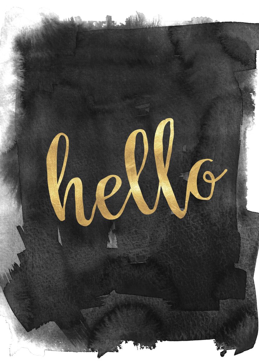 'HELLO GOLD' Poster, picture, metal print, paint by Monika Strigel ...