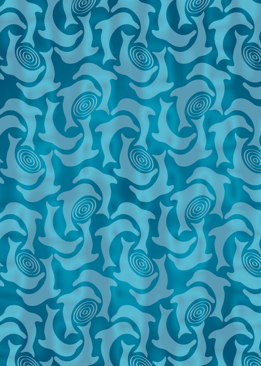 'Blue Dolphin Ripple Pattern' Poster by Angela Hoard Dunn | Displate