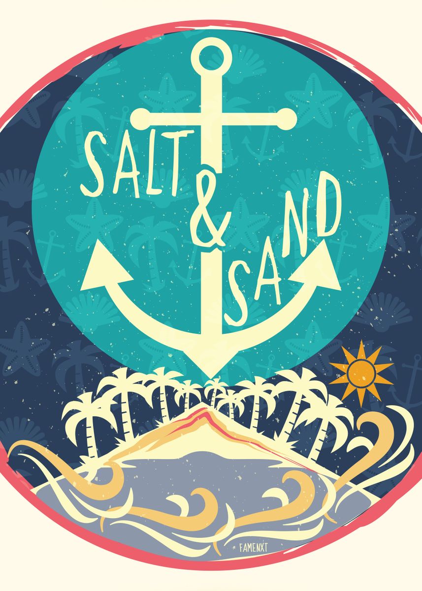 'Beach: Anchor Salt and Sand' Poster, picture, metal print, paint by ...