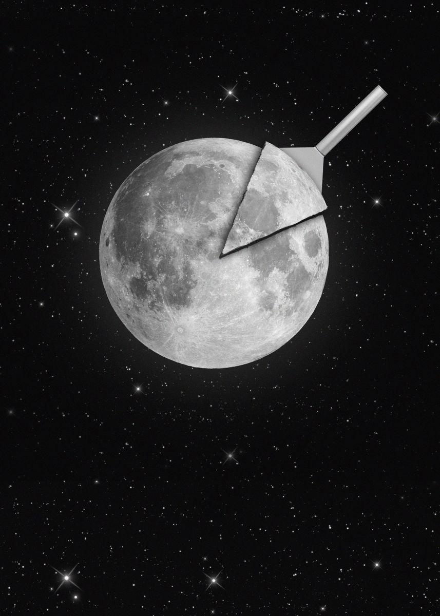 'Moon Slice' Poster, picture, metal print, paint by Sebastian Parra ...