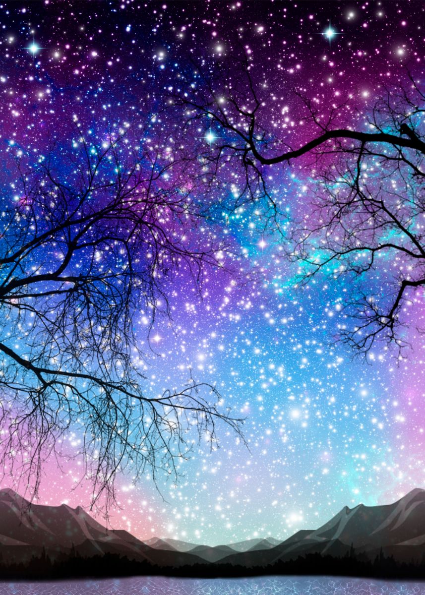 'Galaxy stars' Poster, picture, metal print, paint by Veronika Limonov ...