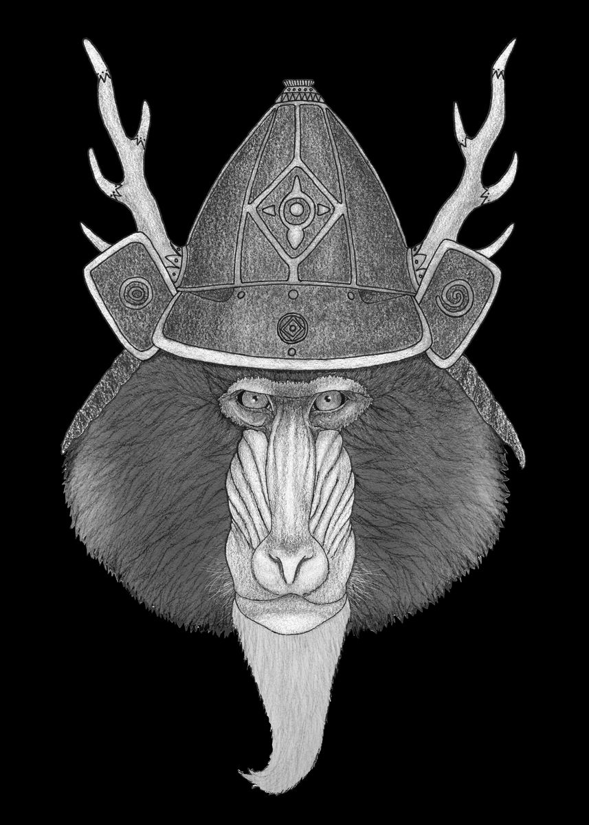 'Samurai Mandril (b' Poster, picture, metal print, paint by Barruf ...