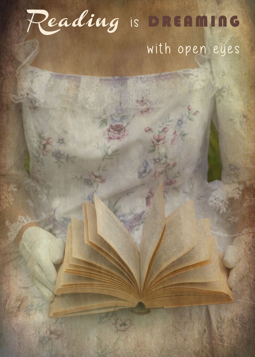 'reading is dreaming with open eyes' Poster, picture, metal print ...