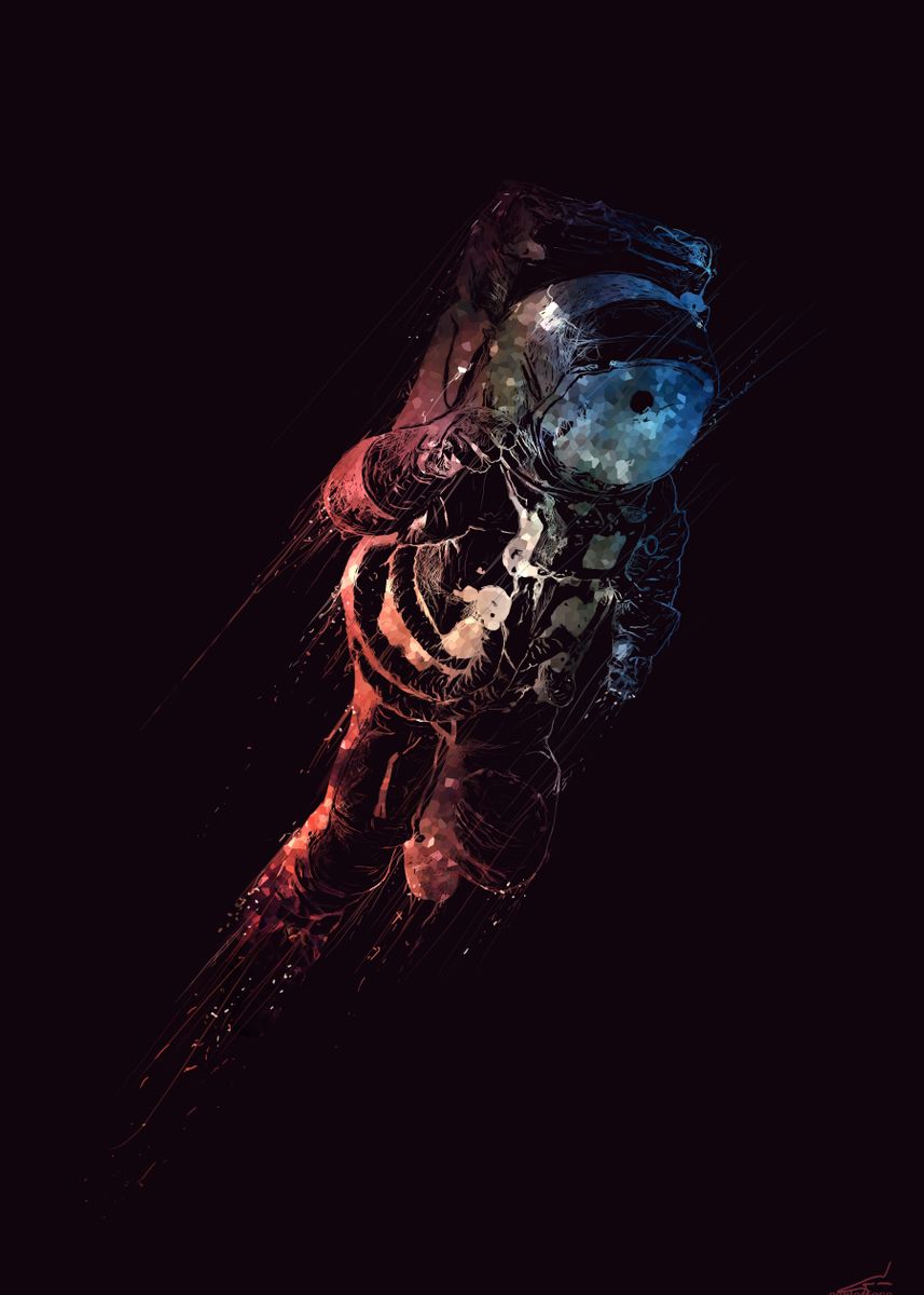 'Spaceman' Poster, picture, metal print, paint by Musenyo | Displate