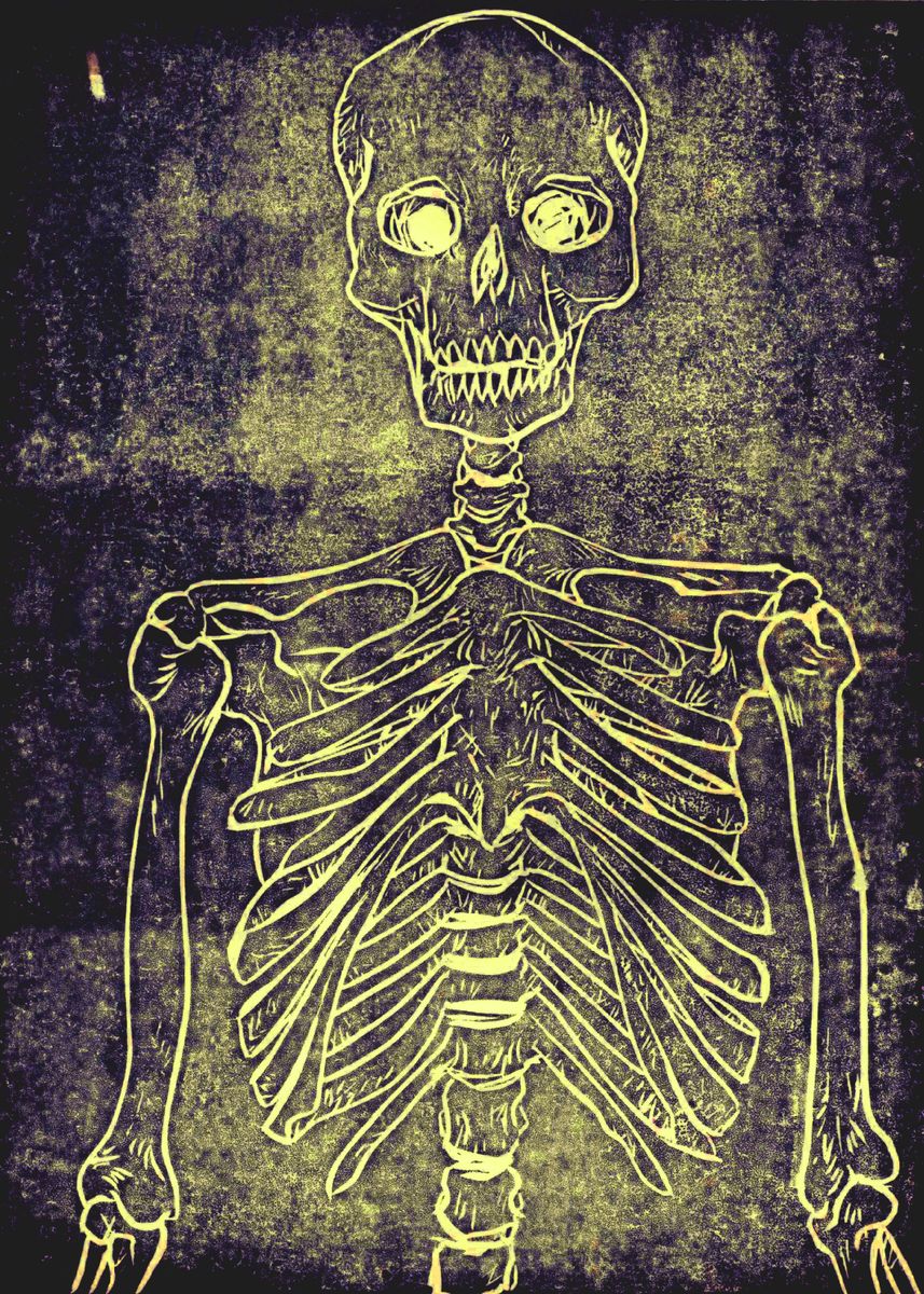 'Skelly' Poster, picture, metal print, paint by Emma De Cruz | Displate