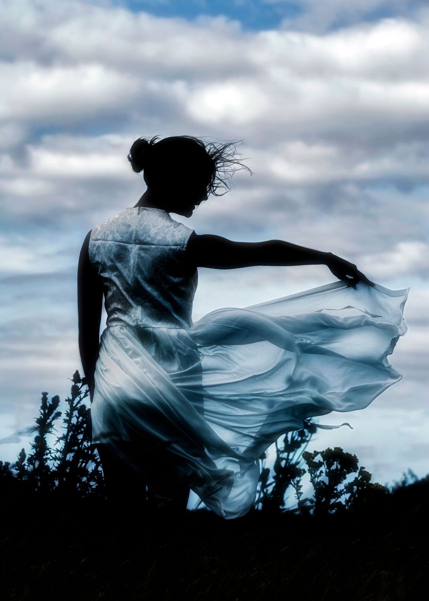 'playing with the wind' Poster, picture, metal print, paint by Joana ...