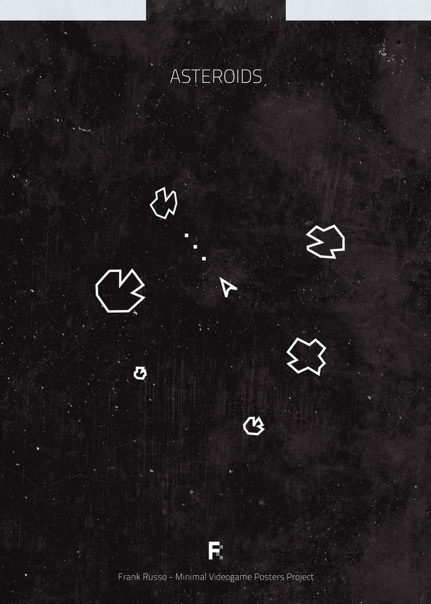 'Asteroids. Minimal Videogame Poster.' Poster, picture, metal print ...