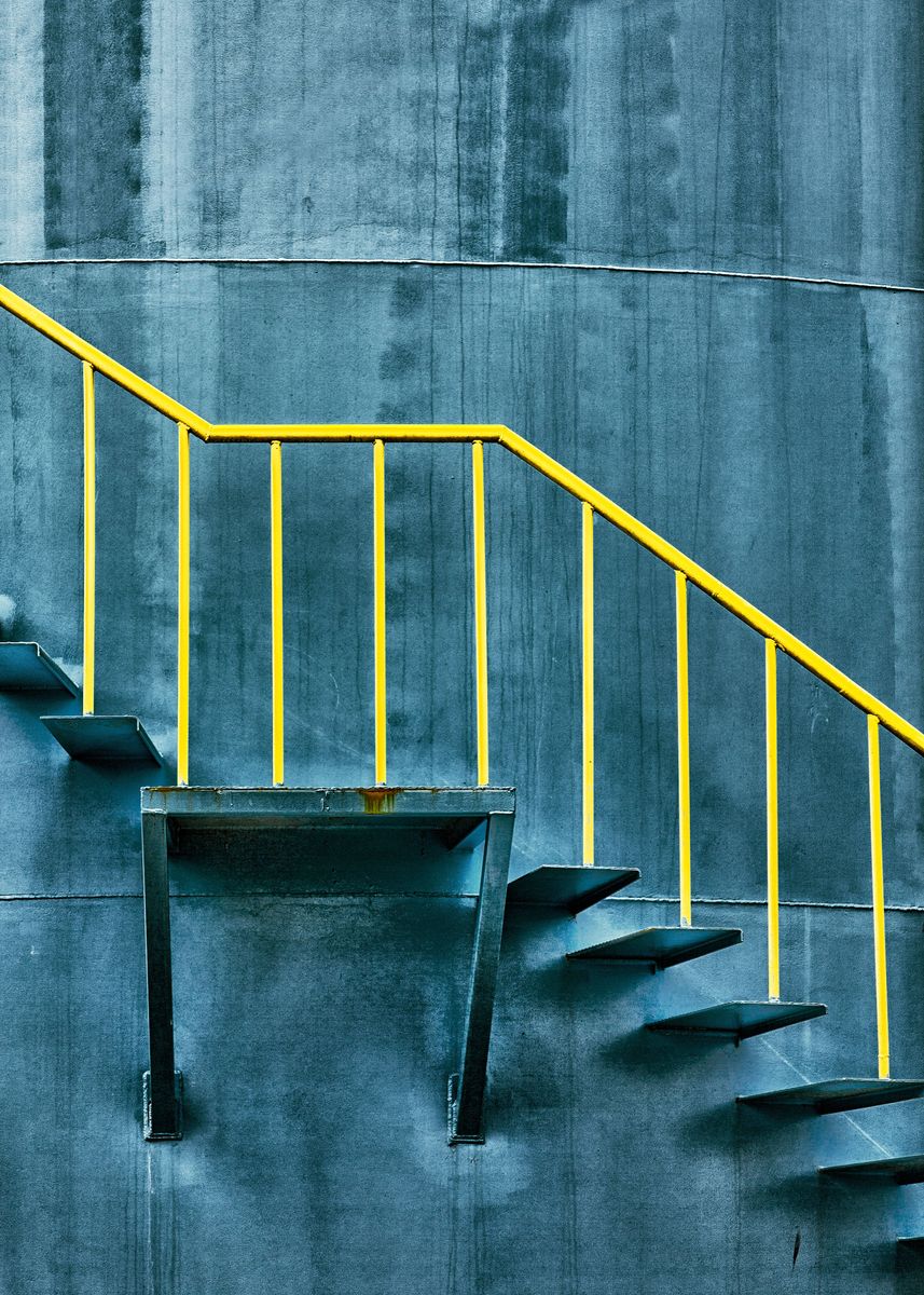 'Yellow Staircase' Poster, picture, metal print, paint by Russ Dixon ...