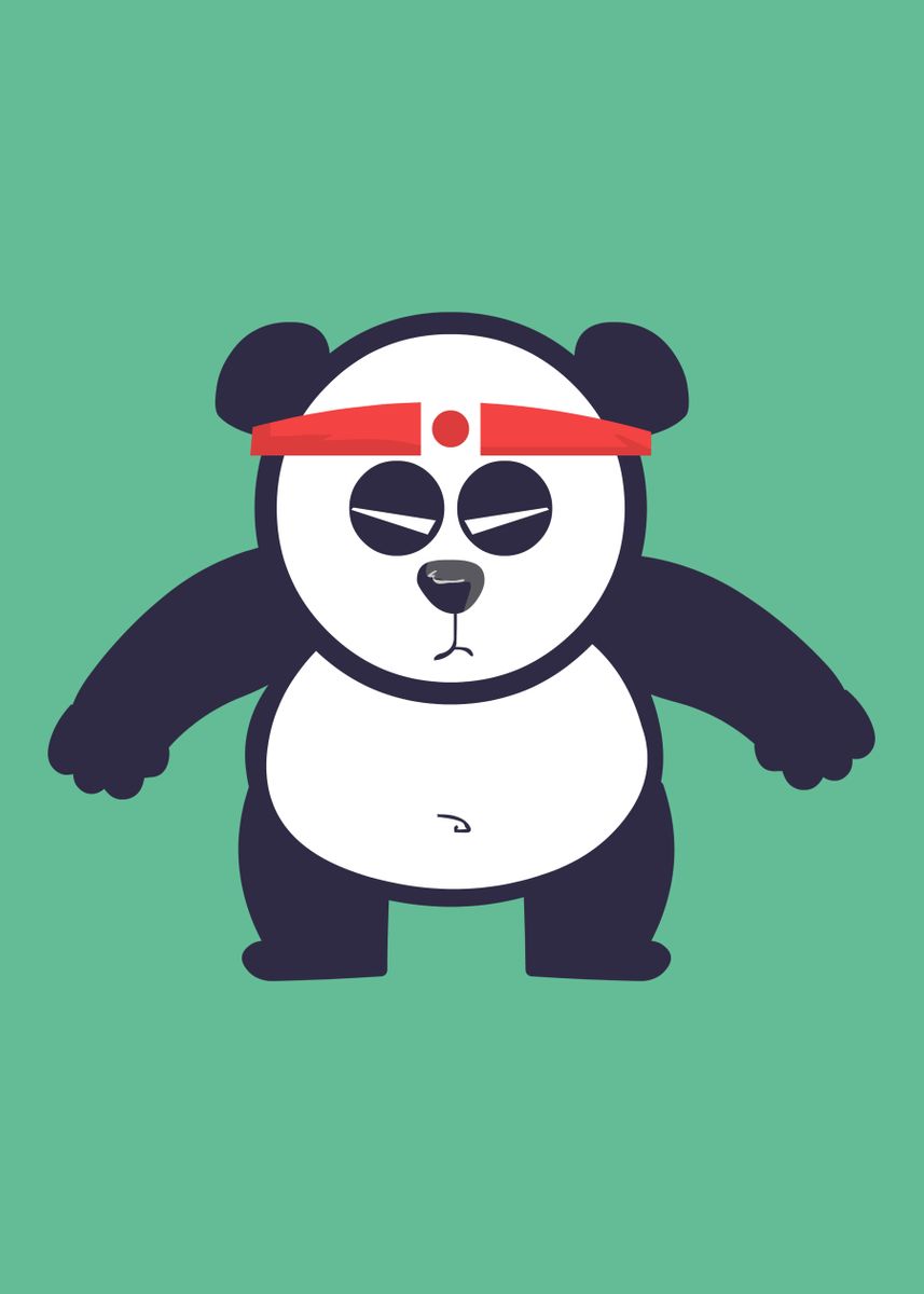 'Panda Action' Poster, picture, metal print, paint by Ana Villanueva ...