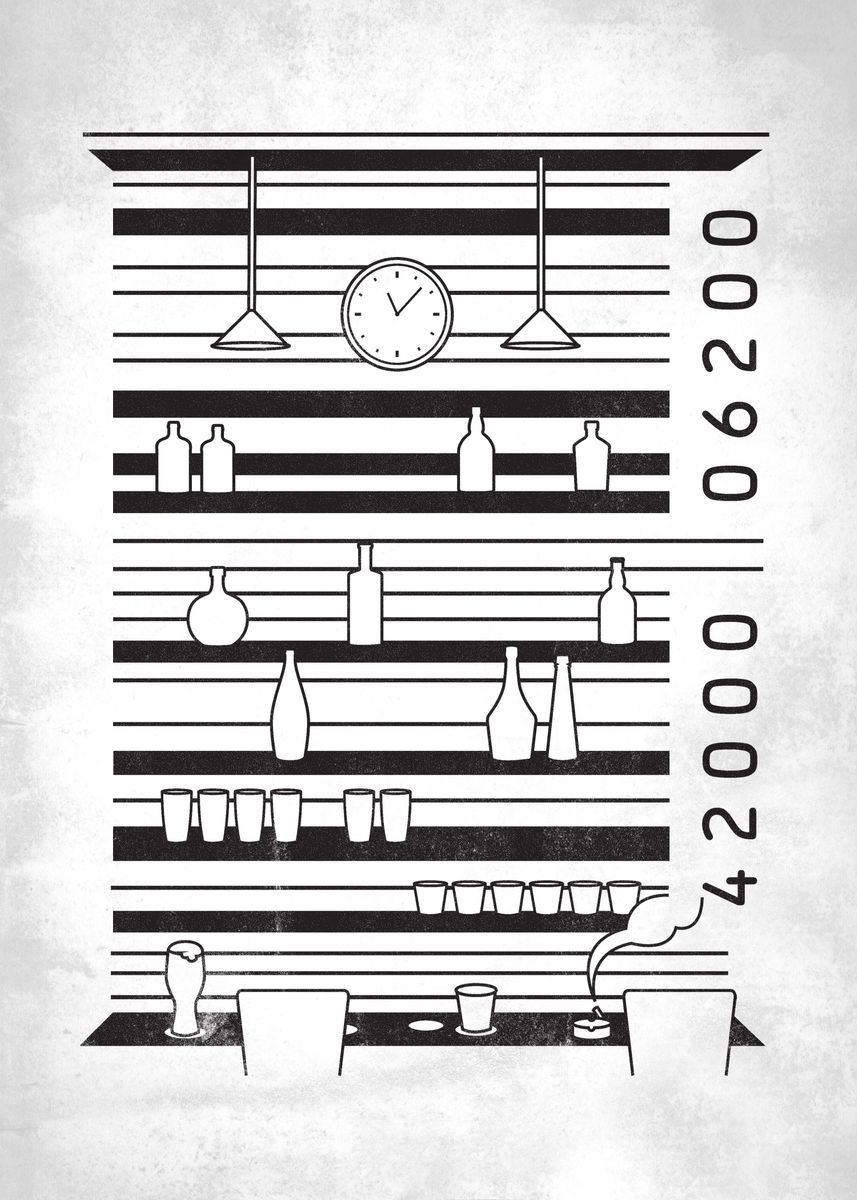 'BAR CODE' Poster, picture, metal print, paint by Grant Shepley | Displate