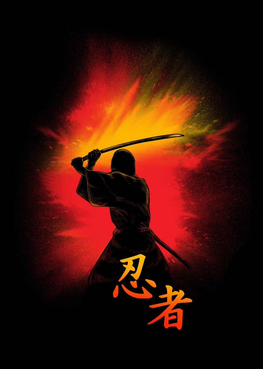 'Ninja Mission' Poster, picture, metal print, paint by Lou Patrick ...