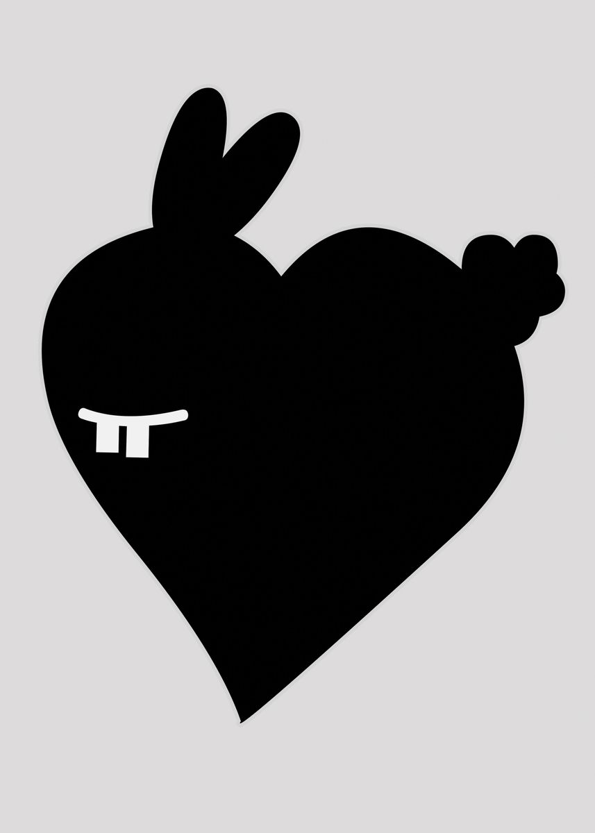 'Heart Shaped Rabbit - Love Rabbits!' Poster, picture, metal print ...