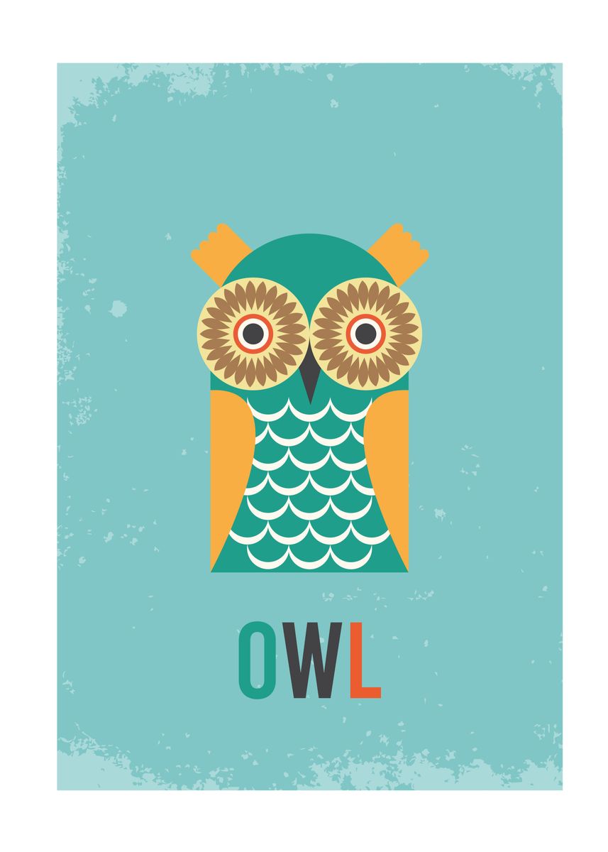 'Retro Owl' Poster by Petit Griffin | Displate
