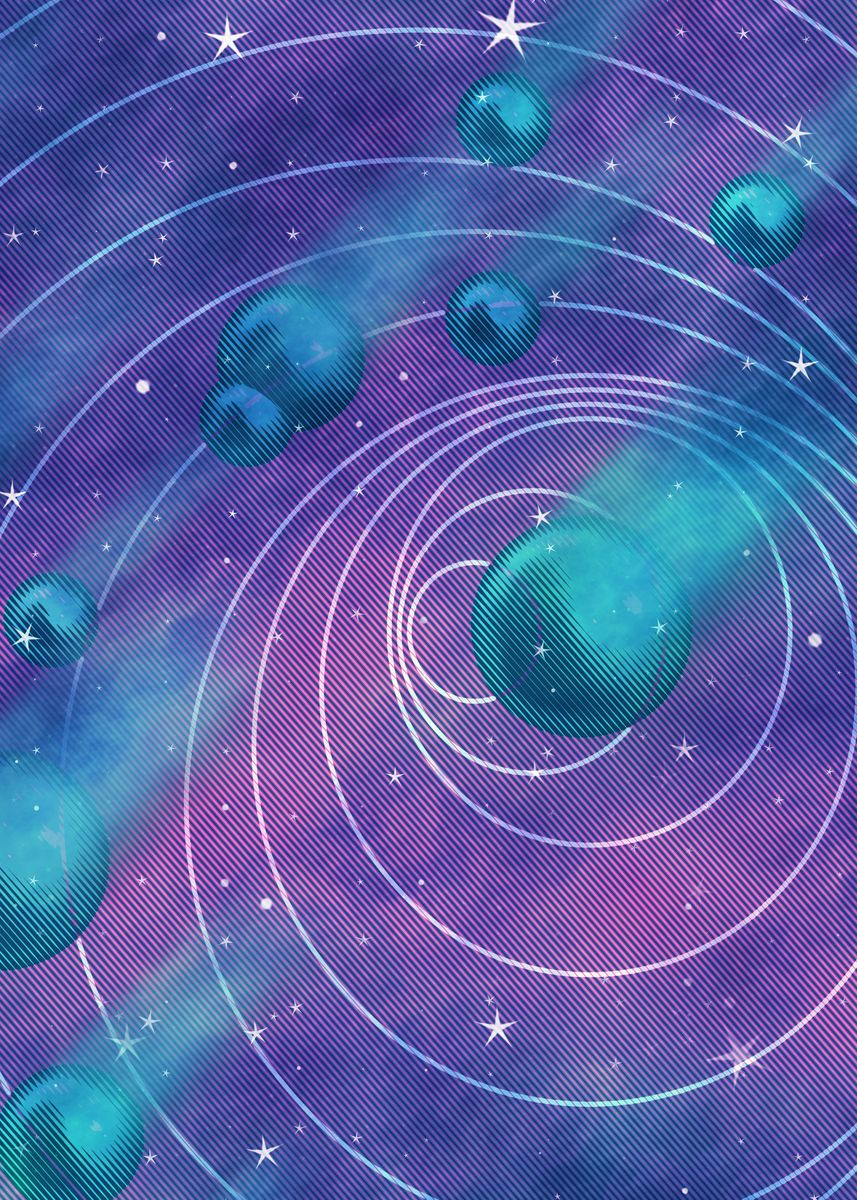 'Falling Stars' Poster, picture, metal print, paint by Deja Reve | Displate