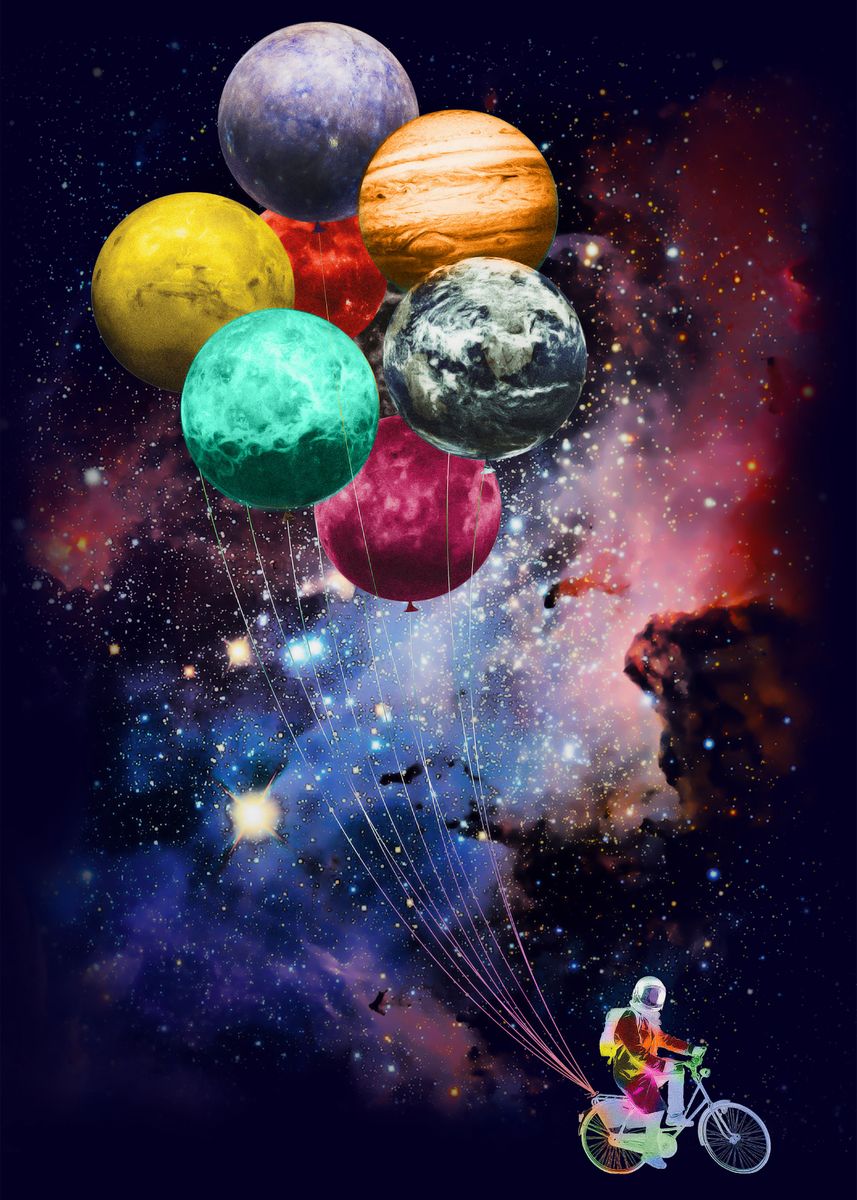 'Spaceman Side Job' Poster, picture, metal print, paint by Bacht | Displate