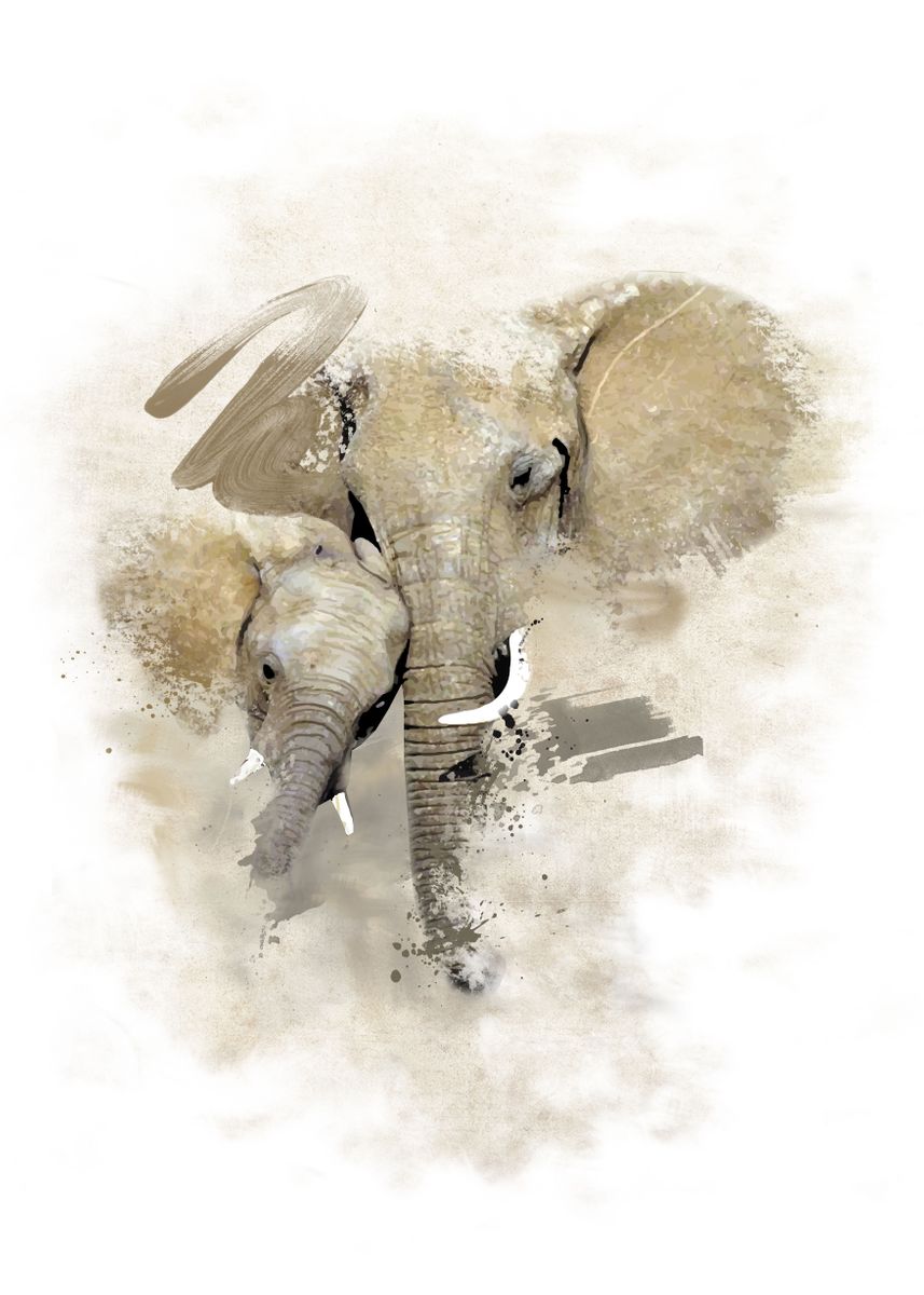 'Mother and Child' Poster, picture, metal print, paint by Simon Lilley ...