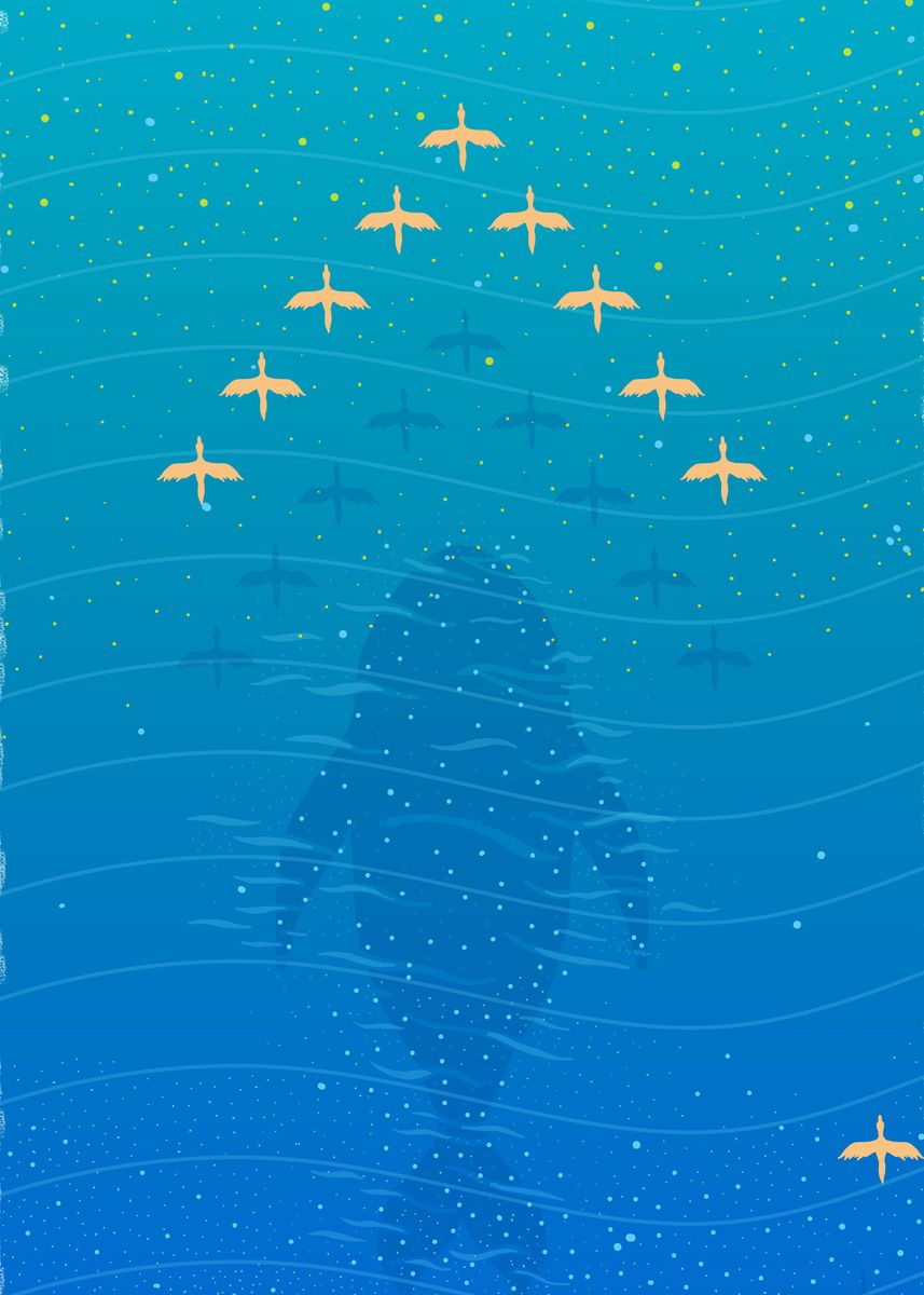 'Migration' Poster, picture, metal print, paint by Rendra Sy | Displate