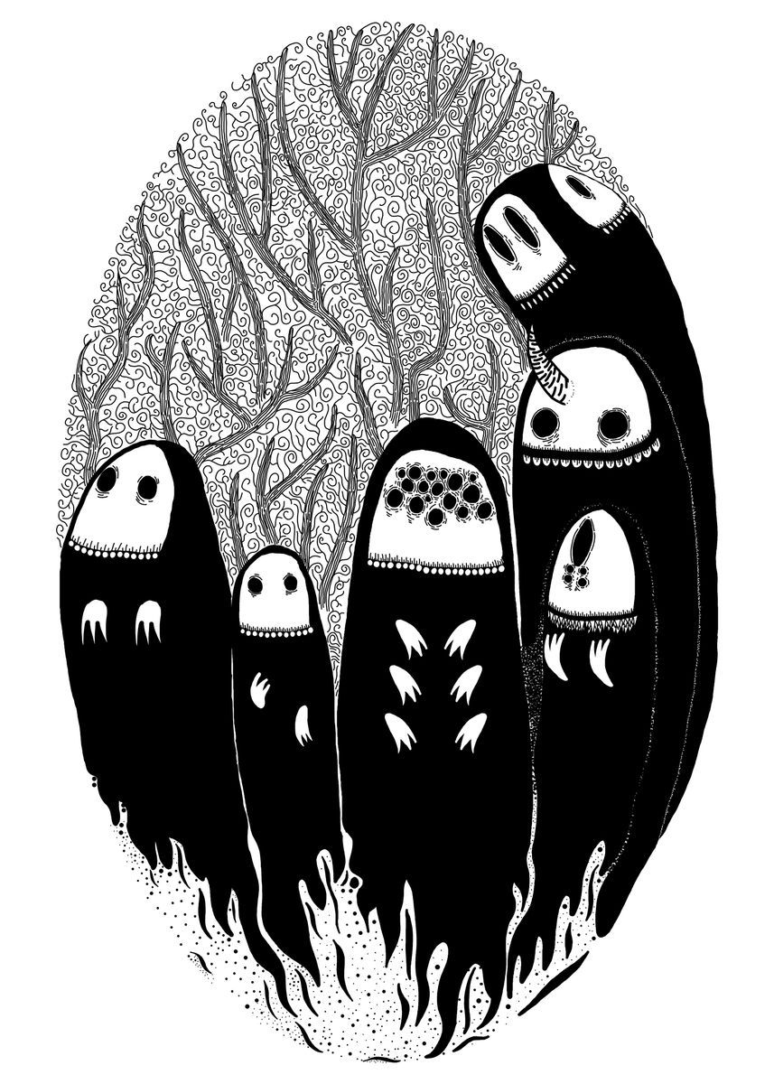 'Crowded Wood' Poster, picture, metal print, paint by Rendra Sy | Displate