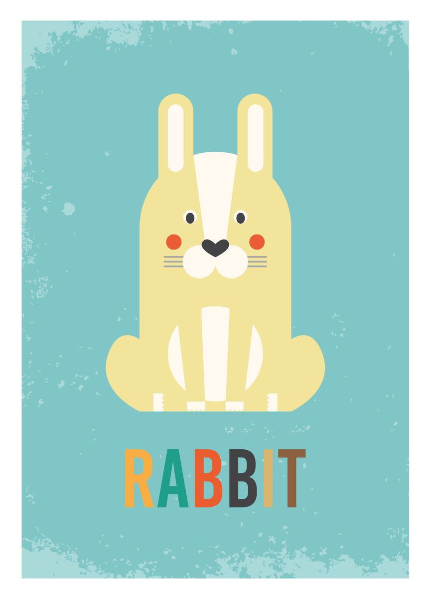 'Retro Rabbit' Poster, picture, metal print, paint by Petit Griffin ...