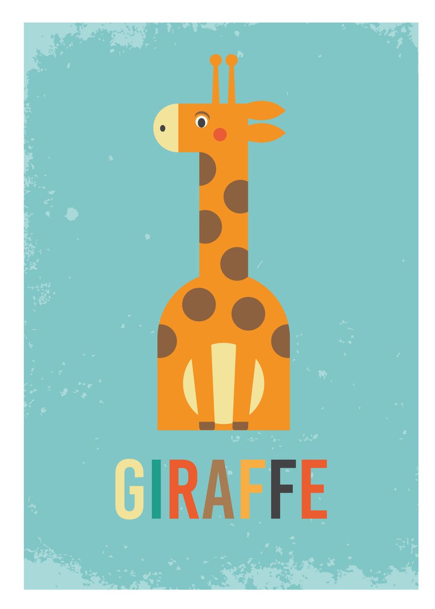 'Retro Giraffe' Poster by Petit Griffin | Displate