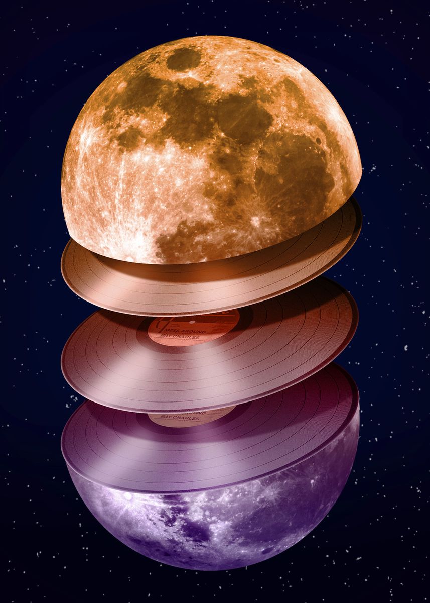 'Music Of The Moon. ' Poster, picture, metal print, paint by Bacht ...