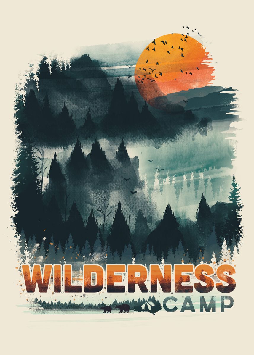 'Wilderness Camp' Poster, picture, metal print, paint by Dan Fajardo ...