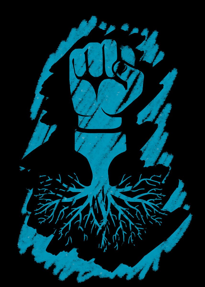 'Blue Fist o' Nature' Poster by My Vibe Designs | Displate