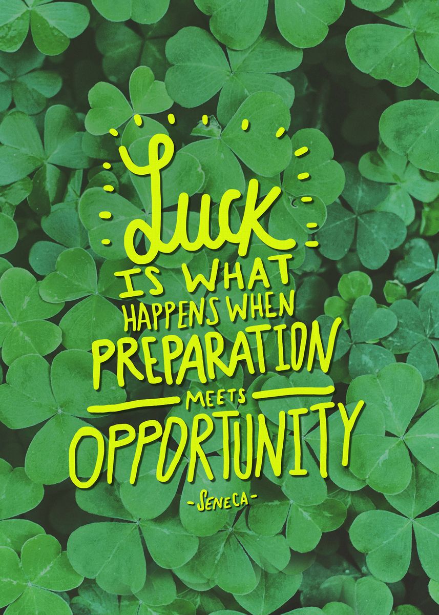 'Luck Seneca' Poster, picture, metal print, paint by Leah Flores | Displate