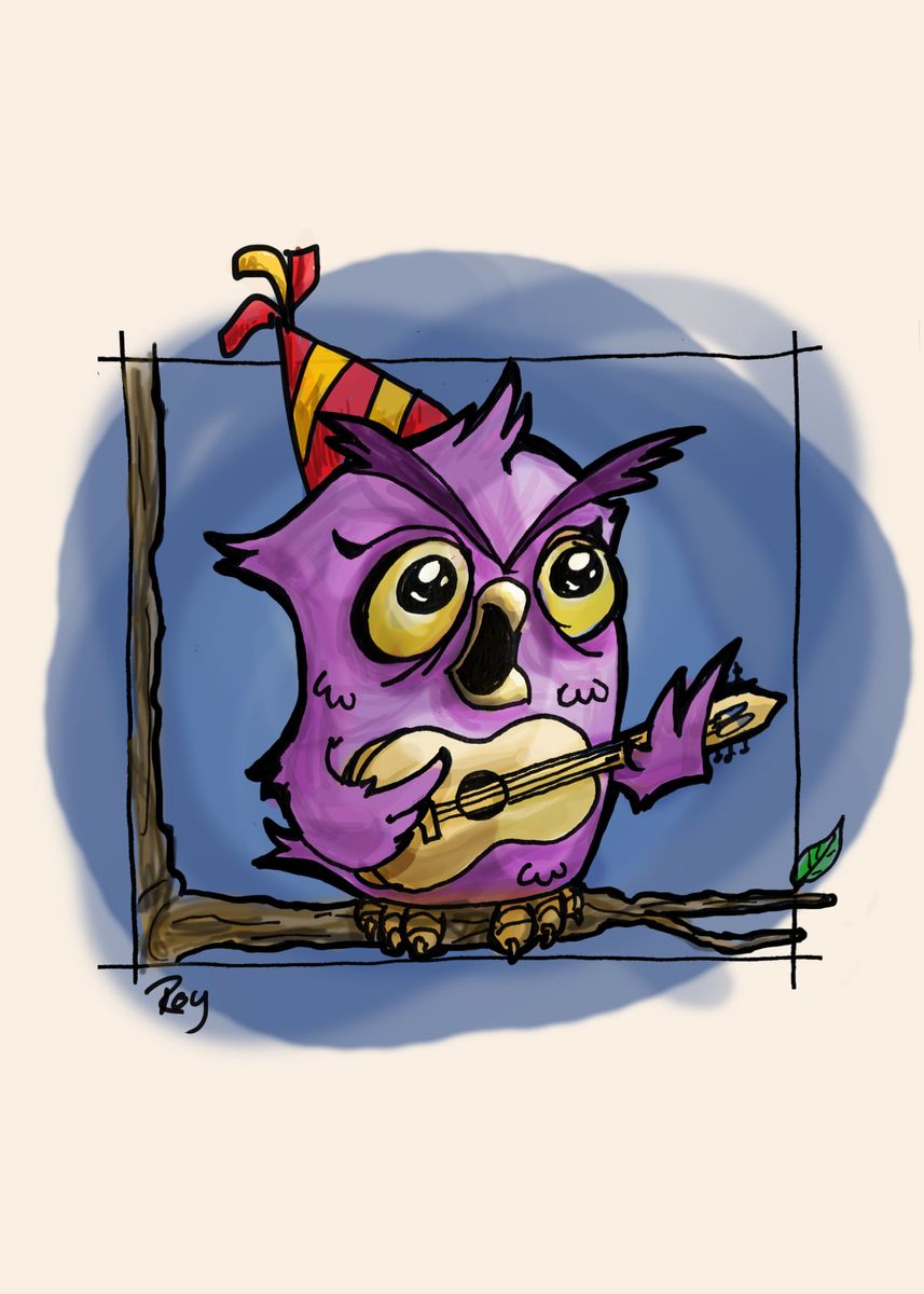 'Singing owl' Poster, picture, metal print, paint by Roy Calvillo ...