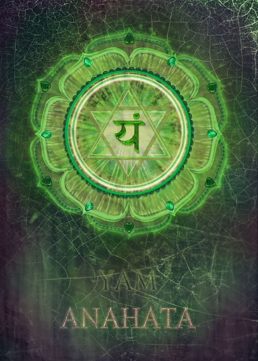 'Anahata Chakra' Poster, picture, metal print, paint by Eva Nev | Displate