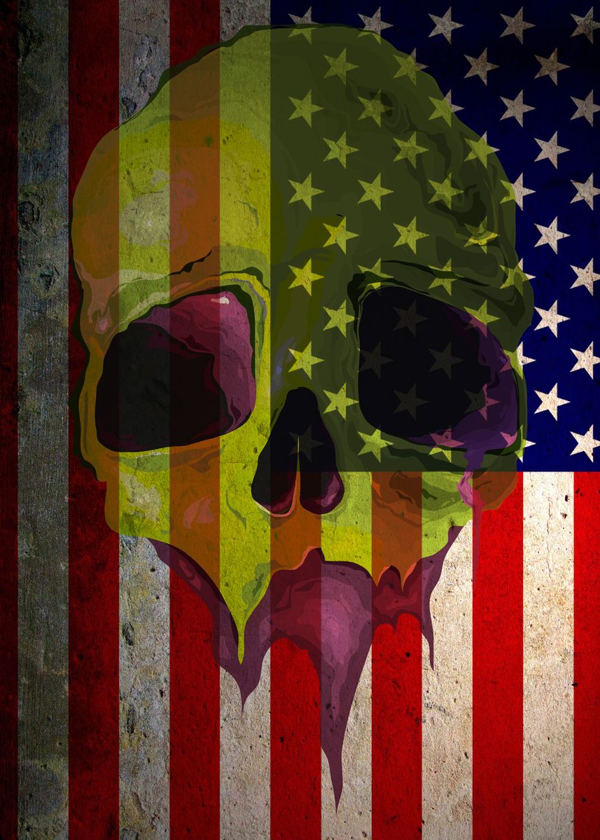 'American Zombie Flag' Poster, picture, metal print, paint by DD ART ...